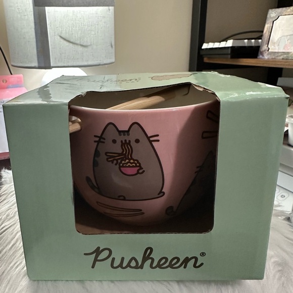 Pusheen | Dining | Pusheen Pink Noodle Bowl With Chopsticks | Poshmark